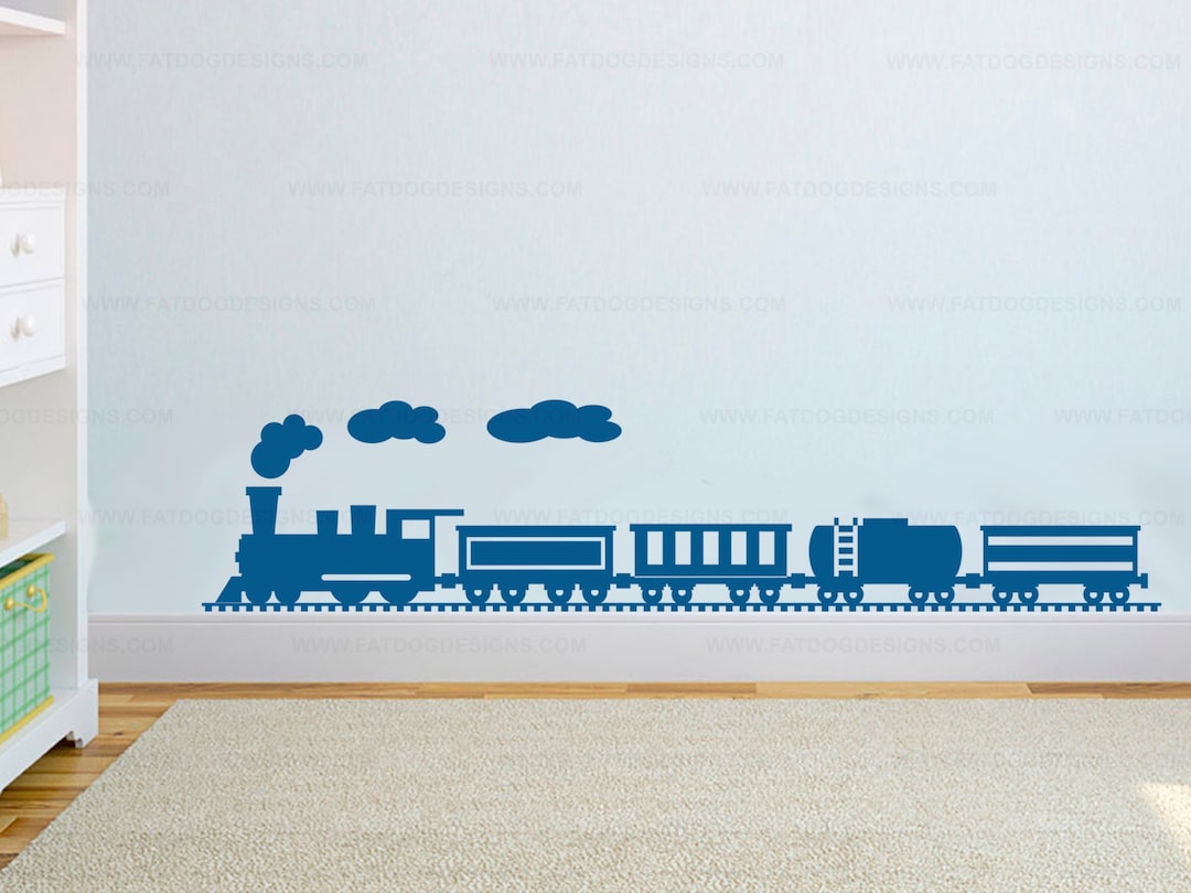 Train Custom Vinyl Wall Decal - Kids Room Decal, Playroom Decal, Train ...