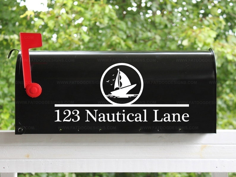 Sailboat Nautical Mailbox Address Custom Vinyl Decal Street - Etsy