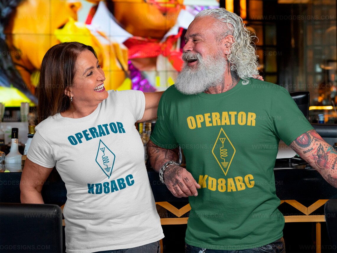 Ham Radio Custom Call Sign Operator Antenna Custom Short-sleeve Tshirt ...