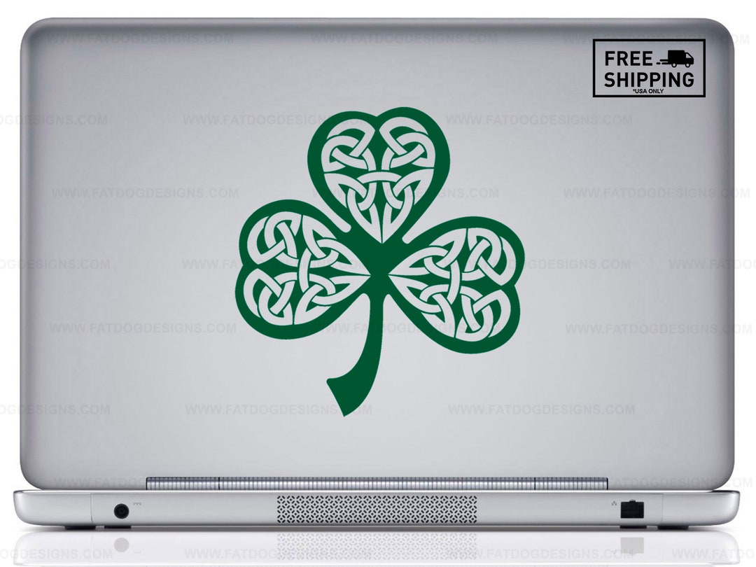 Celtic Knot Shamrock Custom Vinyl Decal - Car Decal, Wall Decal, Laptop Decal, St Pattys Day, St ...