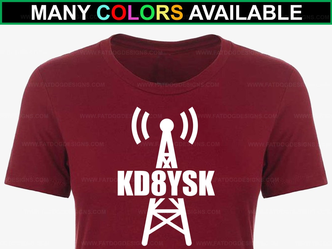 Ham Radio Amateur Radio Custom Call Sign W/ Tower Custom Ladies Fitted ...