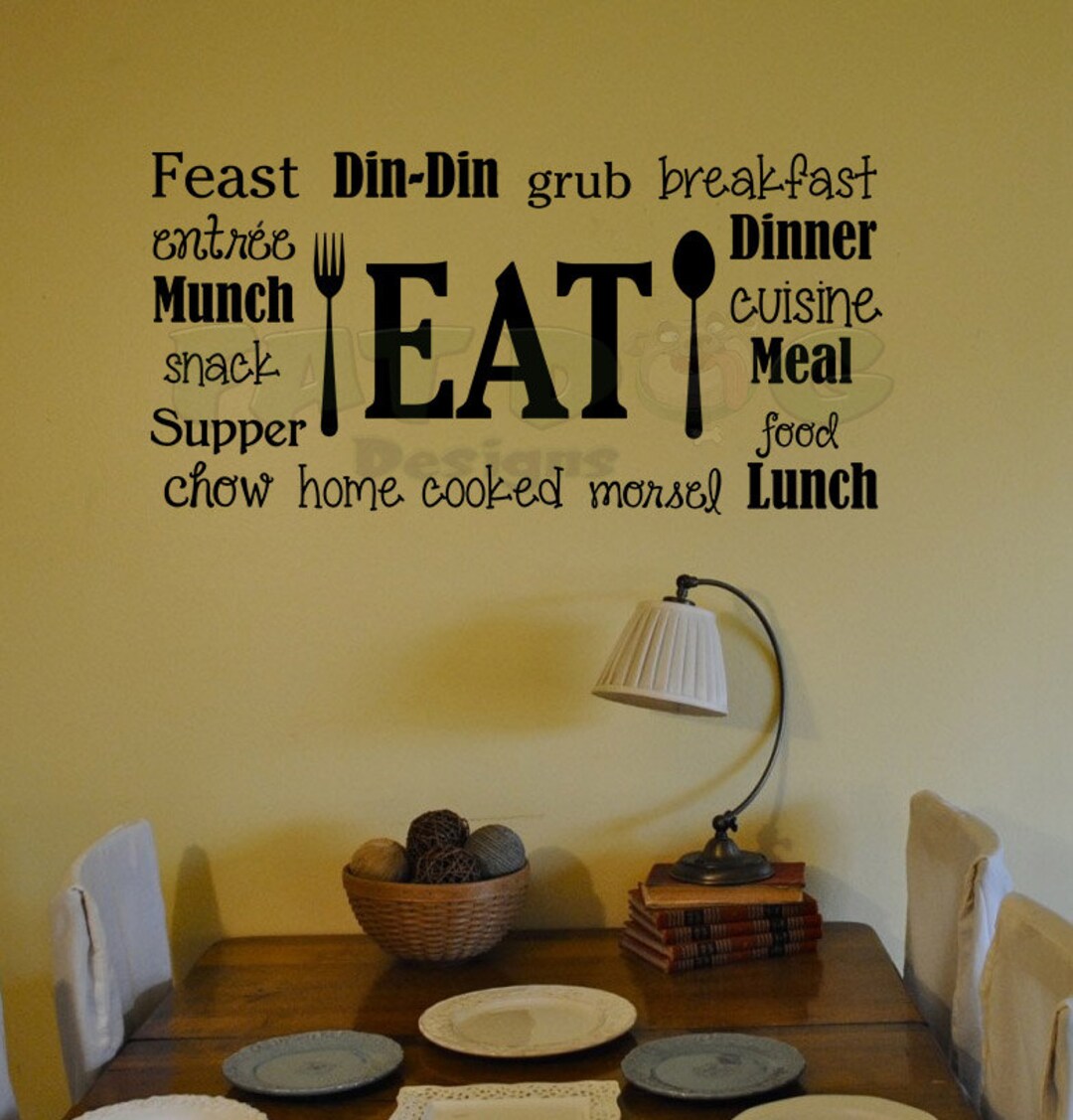 Eat Word Cloud - Eat Wall Decal, Eat Vinyl Decal, Eat Decal, Kitchen ...