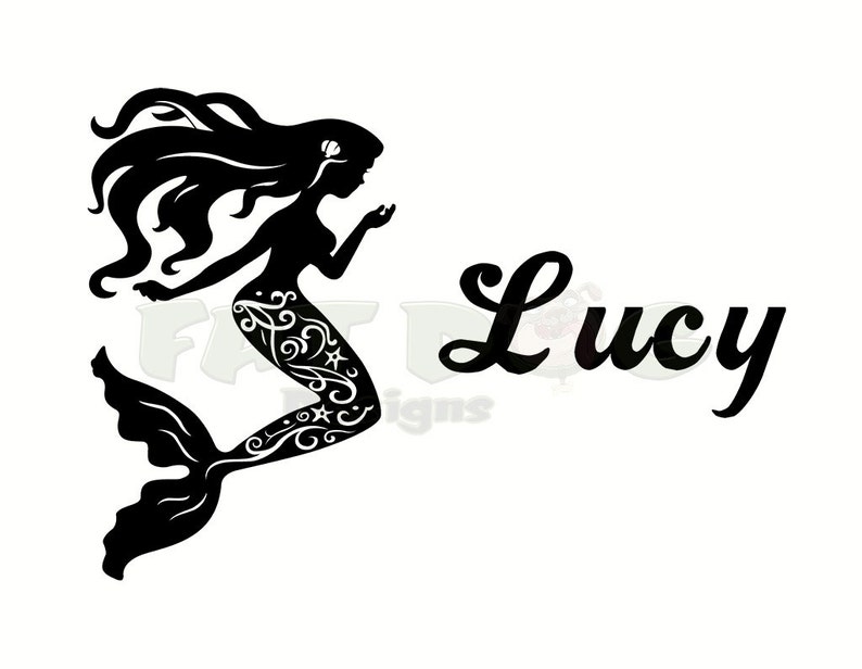 Mermaid Personalized Name Custom Vinyl Decal - Mermaid Decor, Kid Name ...