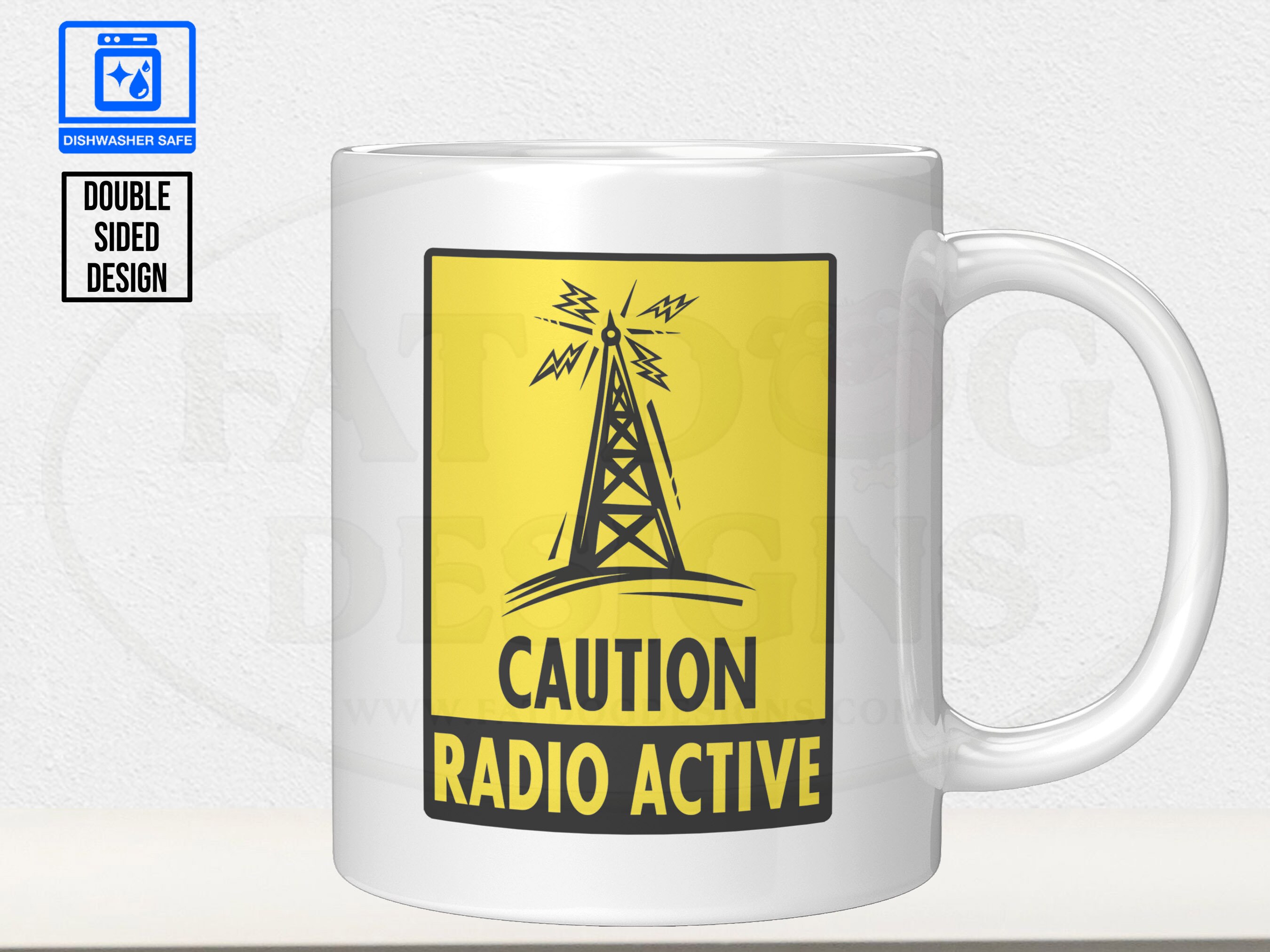 Ham Radio Radio Active on 11 Oz Custom Mug - Amateur Radio, Radio Tower ...
