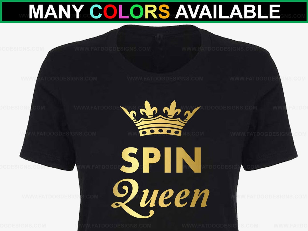 Spin Queen Custom Ladies Tee (XS- 2XL) - Exercise Bike, Fitness Shirt ...