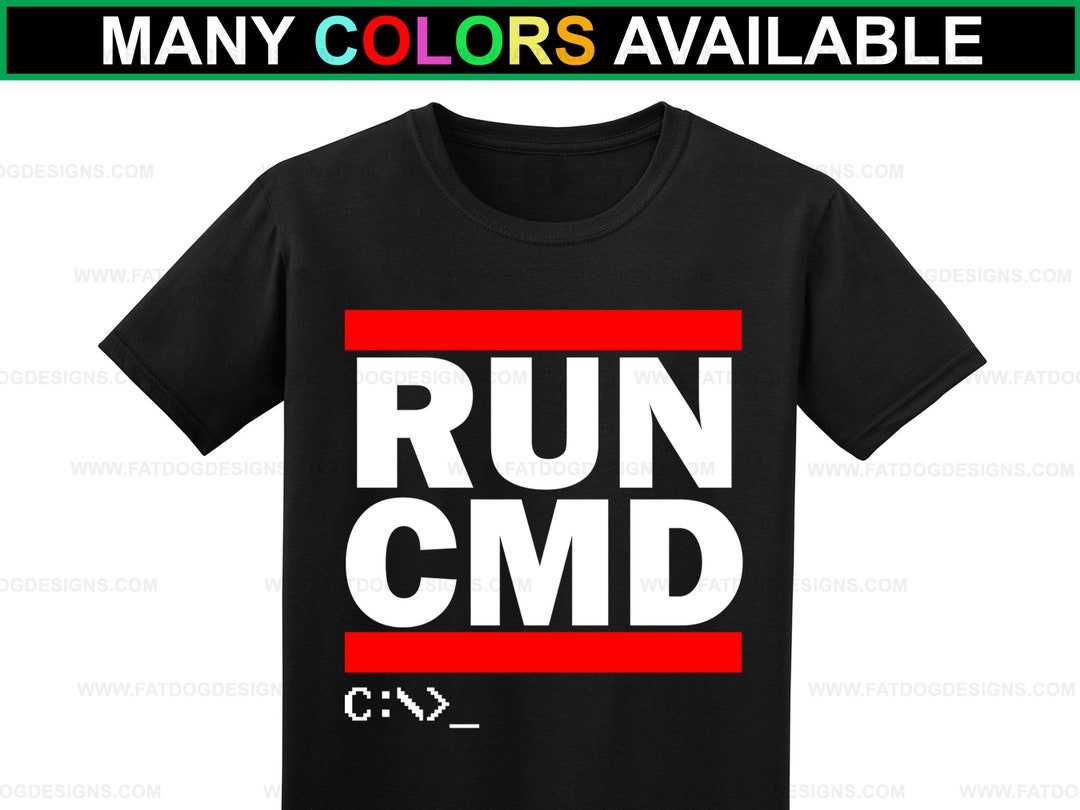 Run CMD Logo Custom Short-sleeve T-shirt (S-6XL) - Programmer Tshirt ...