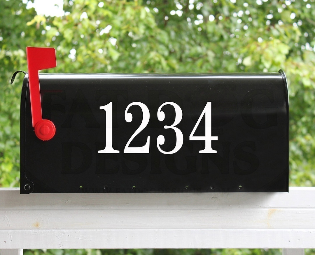 Mailbox Address Number (up to 5 Numbers) Custom Vinyl Decal - Street ...