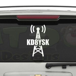 Radio Tower Custom Call Sign Amateur Radio / Ham Radio Removable Vinyl ...