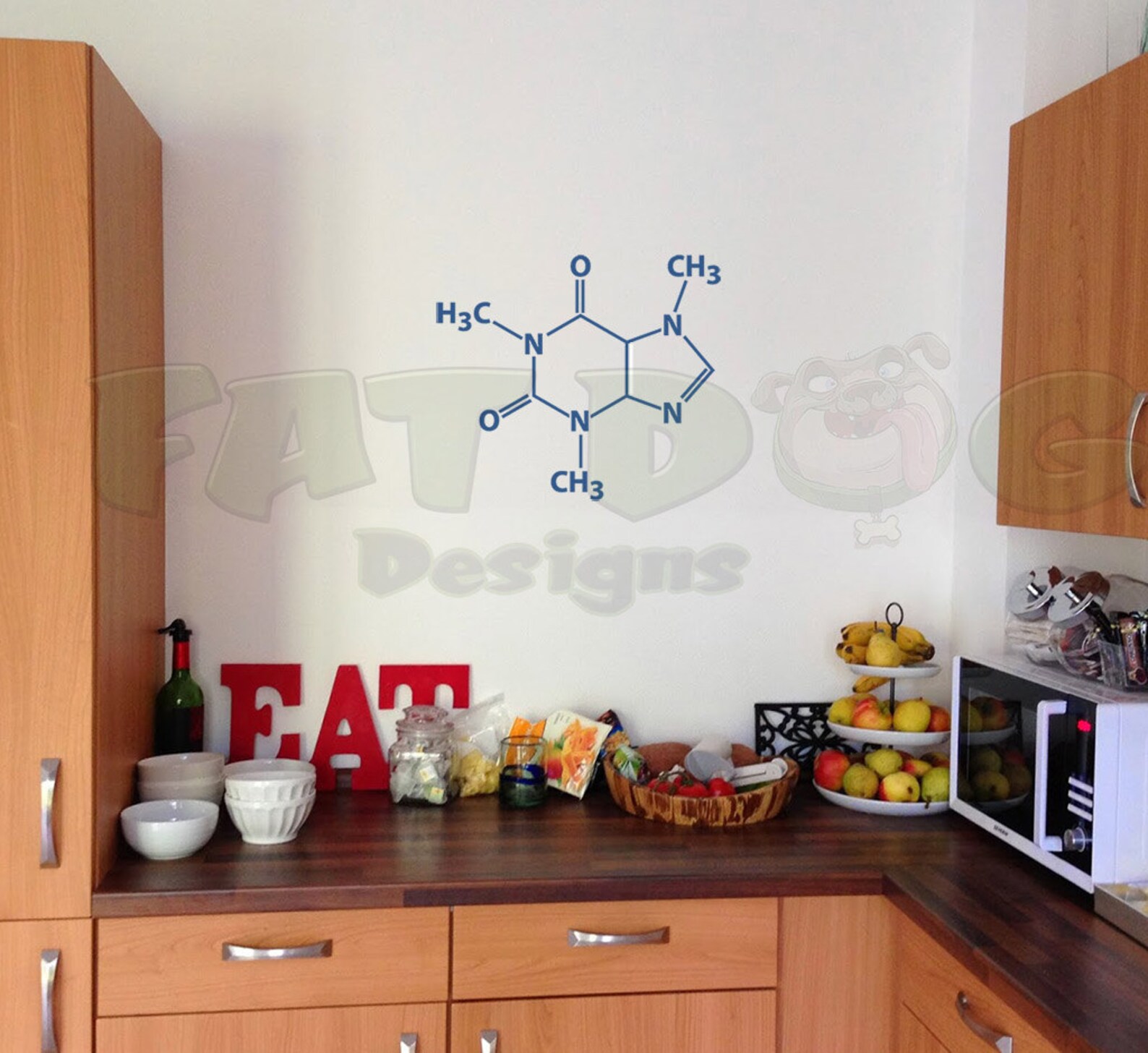 Caffeine Molecule Removable Vinyl Decal for Car Wall Locker | Etsy