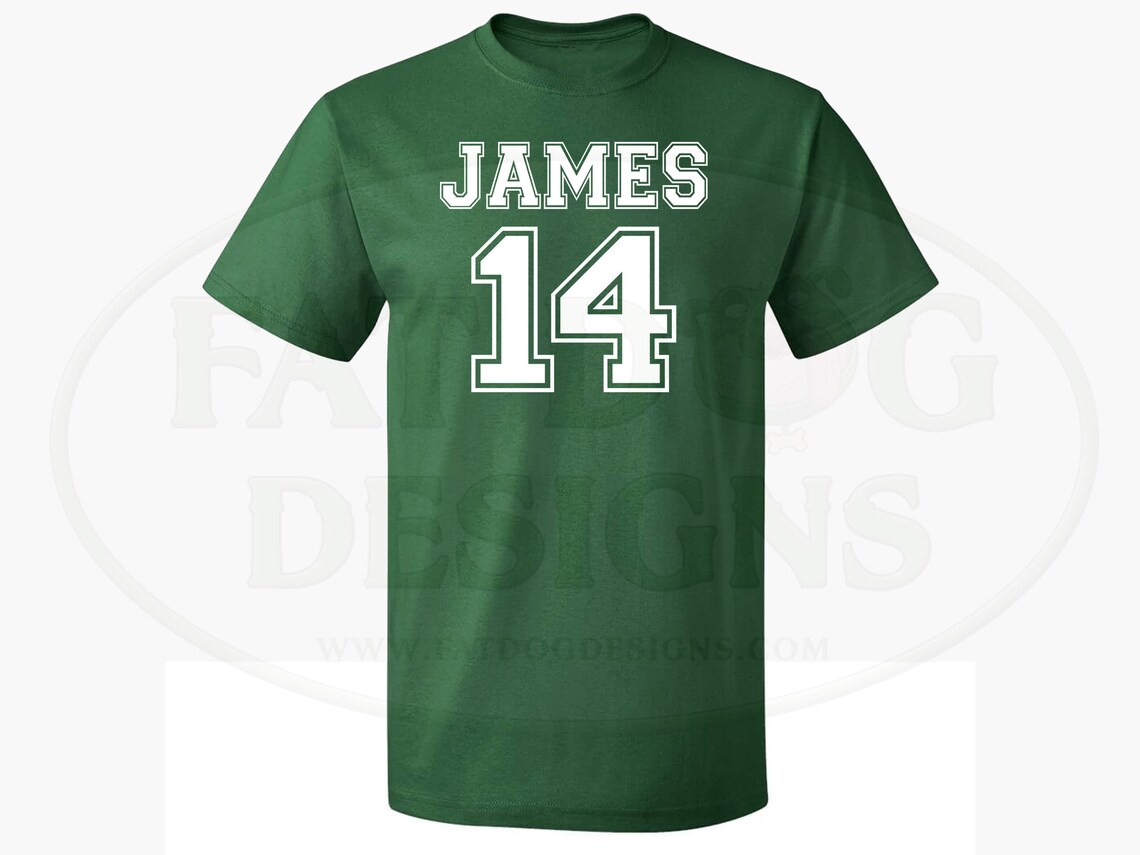 Varsity Style Number and Name Custom Short-Sleeve T-Shirt | Etsy