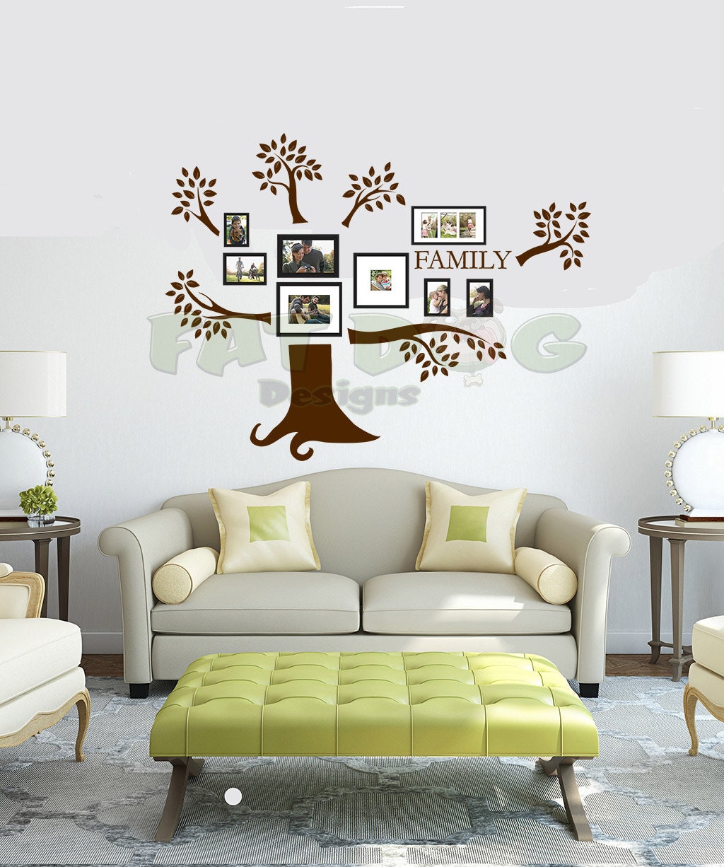 Single-colored Family Tree Photo Gallery Display W/ Custom - Etsy