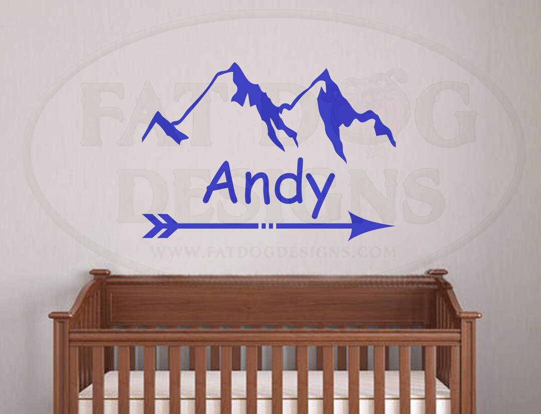 Mountains With Name Custom Vinyl Decal Name Sign Unisex - Etsy