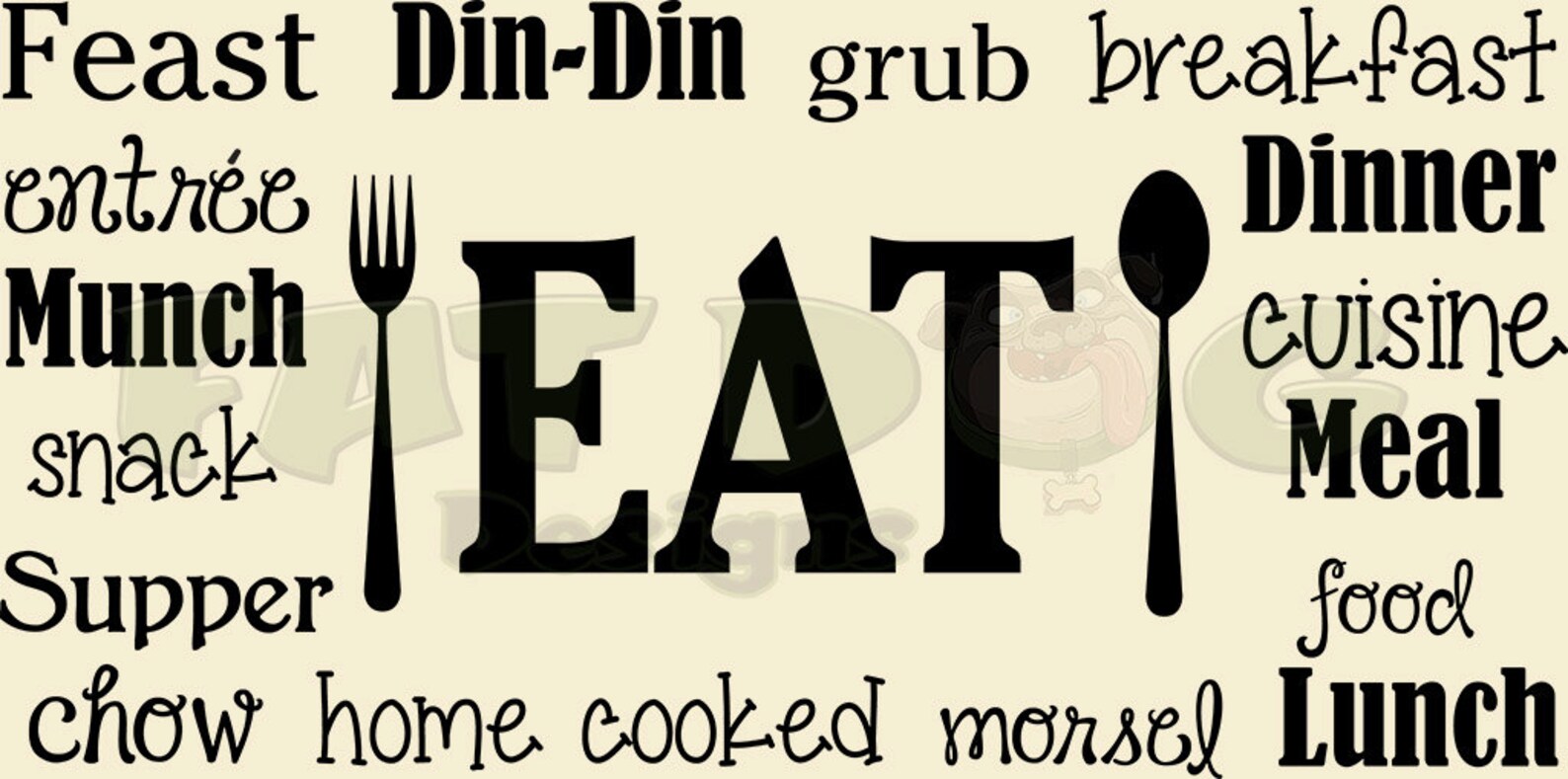 Eat Word Cloud Eat Wall Decal Eat Vinyl Decal Eat Decal - Etsy