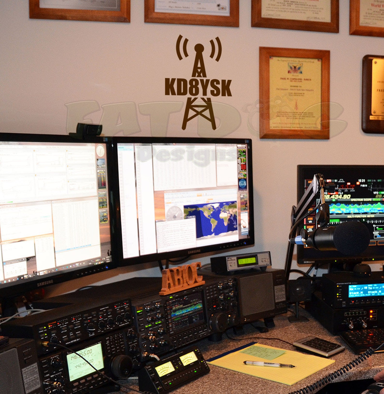 Radio Tower Custom Call Sign Amateur Radio / Ham Radio Removable Vinyl ...