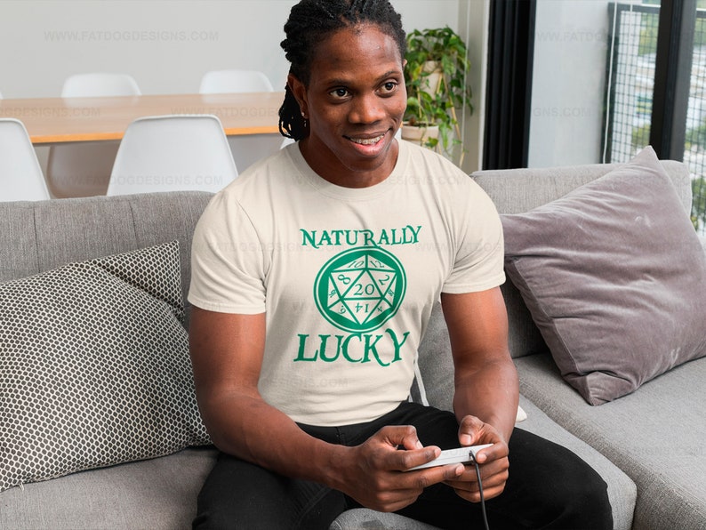 Naturally Lucky Dnd D20 Custom T-shirt S-6XL Gamer Gift D&D - Etsy