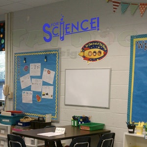 For Science! Removable Vinyl Decal for Classroom, STEM Sign, Science ...
