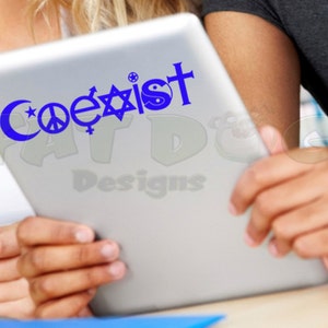 Coexist Removable Vinyl Decal for Car, Wall, Locker, Tablet or Laptop ...