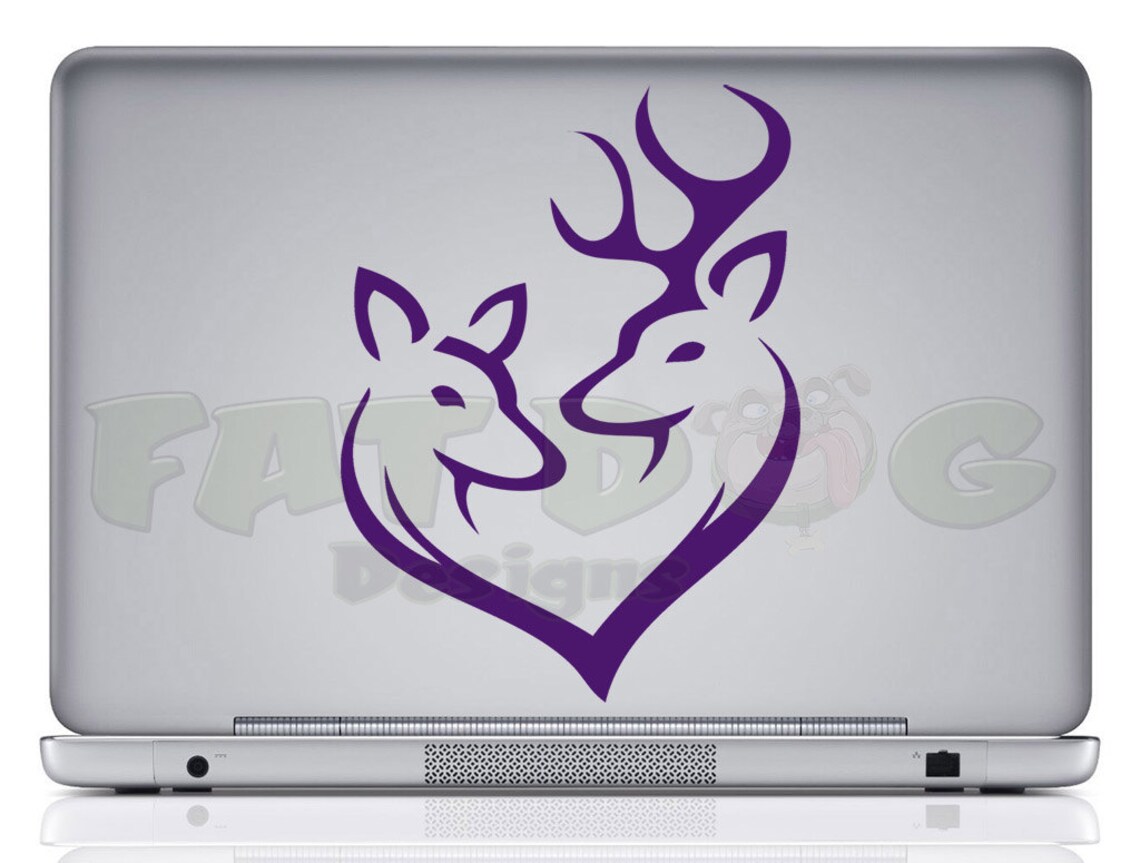 Deer Heart Couple Removable Vinyl Decal Buck and Doe Heart - Etsy