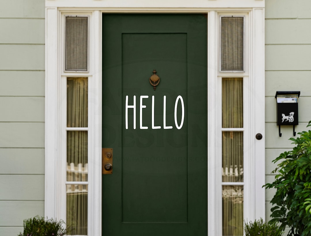 Hello Custom Vinyl Decal - Door Decal, Welcome Sign, Farmhouse Decor ...