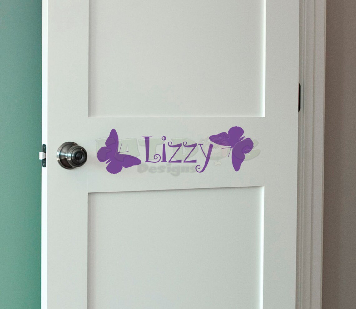 Butterfly Personalized Name Custom Vinyl Decal - Kids Room, Name Decal ...