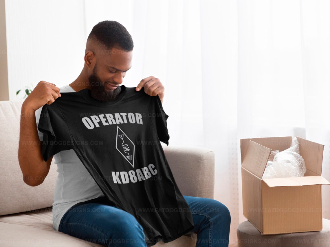 Ham Radio Custom Call Sign Operator Antenna Custom Short-sleeve Tshirt ...