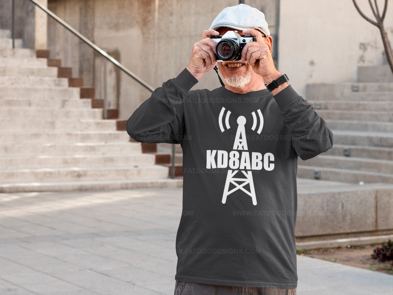Ham Radio Amateur Radio Radio Tower With Call Sign Long-sleeved T-shirt ...