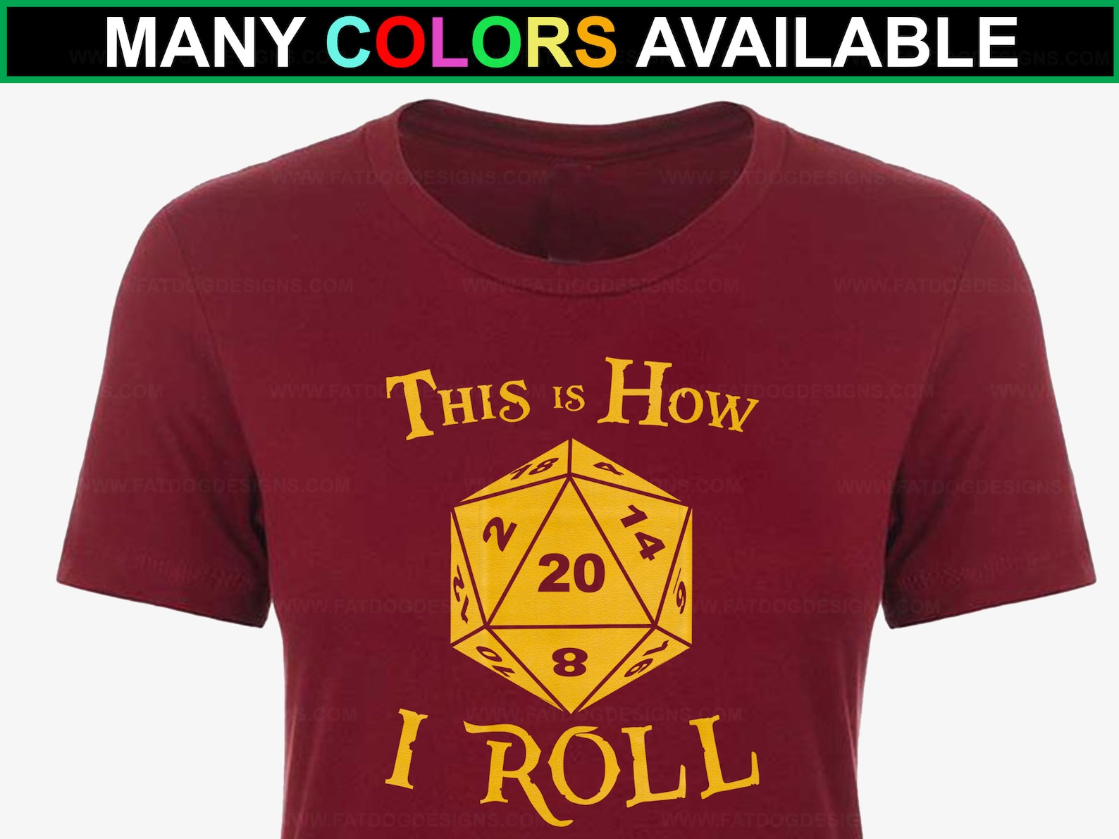 This is How I Roll D20 Custom Ladies Fitted Tee XS- 2XL Gamer Gift, D&D ...