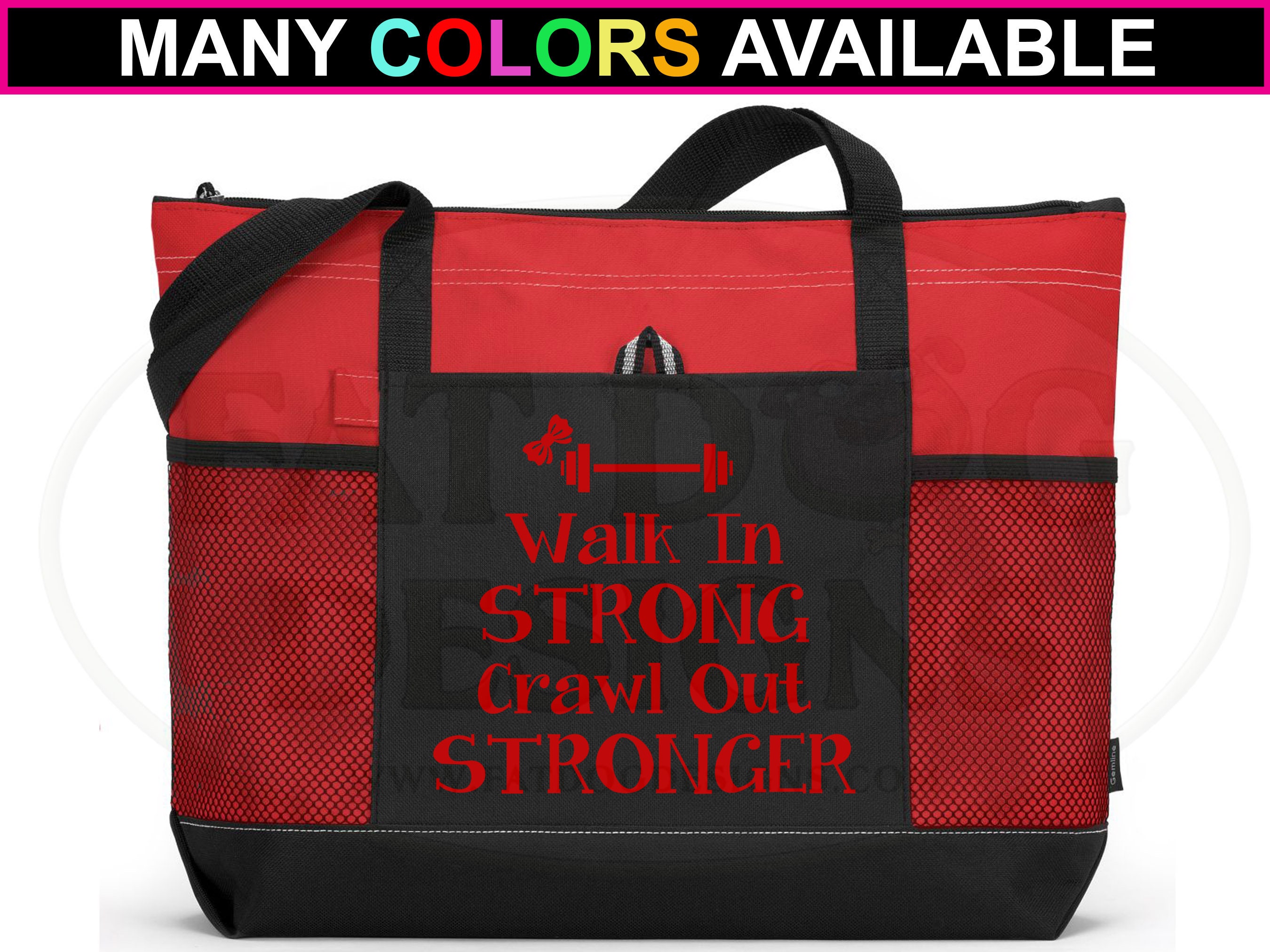 Walk in Strong Crawl Out Stronger Custom Zippered Gym Tote - Etsy