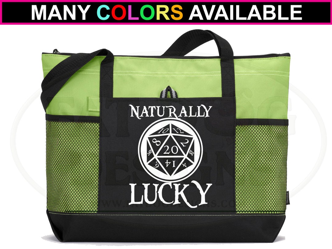 Naturally Lucky D20 Custom Dungeon and Dragons Zippered Tote Bag - Etsy