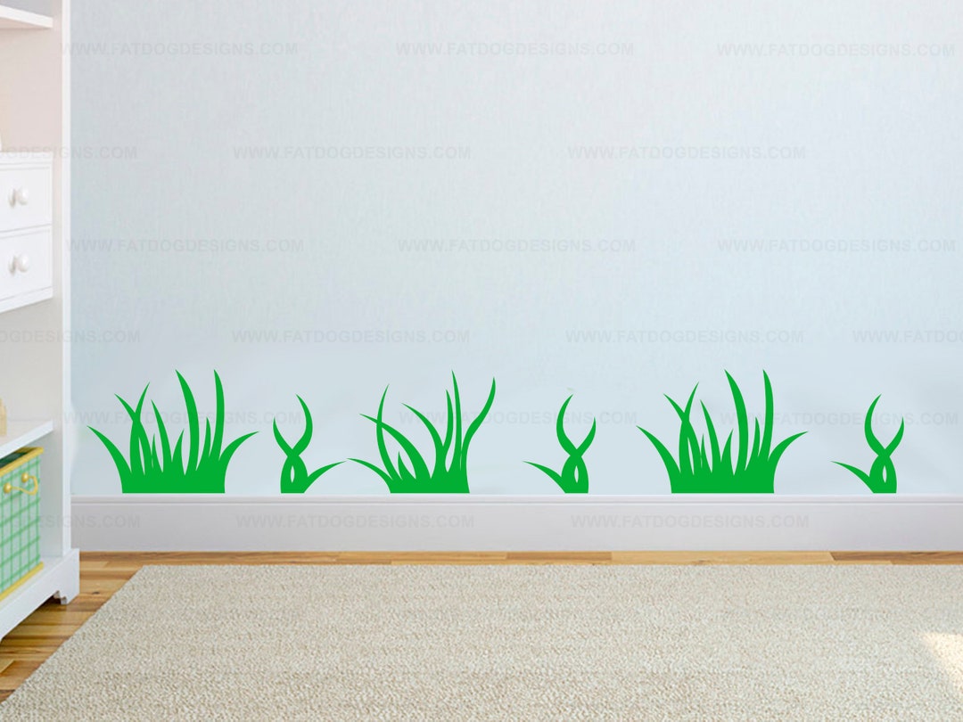Grass Custom Vinyl Wall Decal - Set of Grass Patchs, Kids Room Decal ...