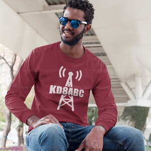 Ham Radio Amateur Radio Radio Tower With Call Sign Long-sleeved T-shirt ...