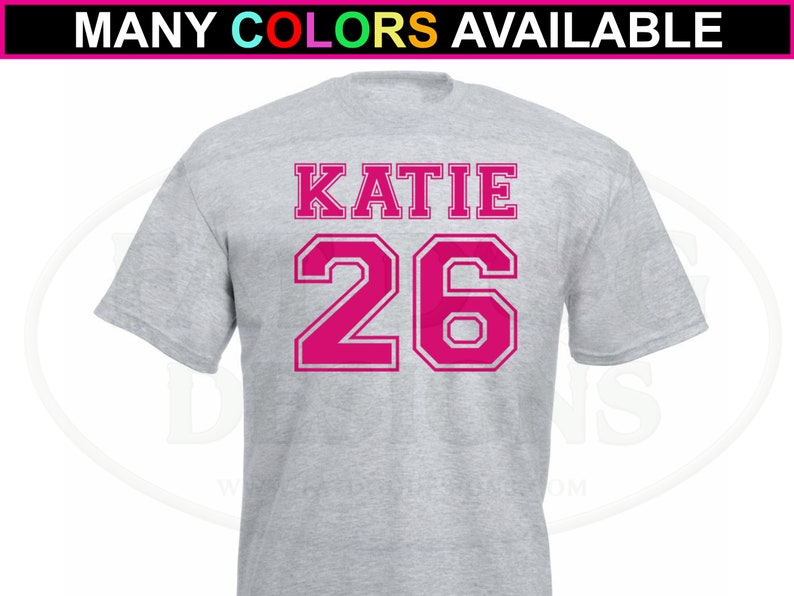 Varsity Style Number and Name Custom Short-sleeve T-shirt - Etsy
