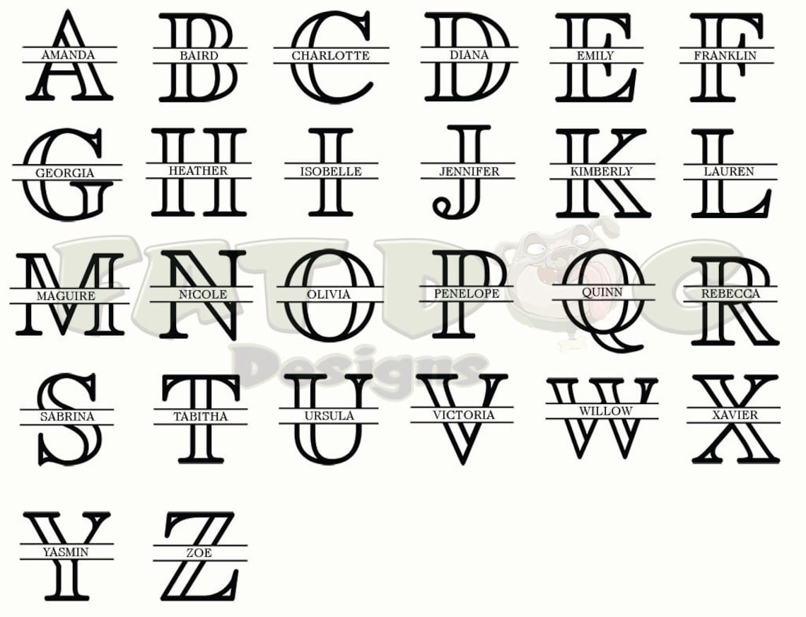 Monogram Letter With Name Custom Vinyl Decal Mailbox Decal | Etsy