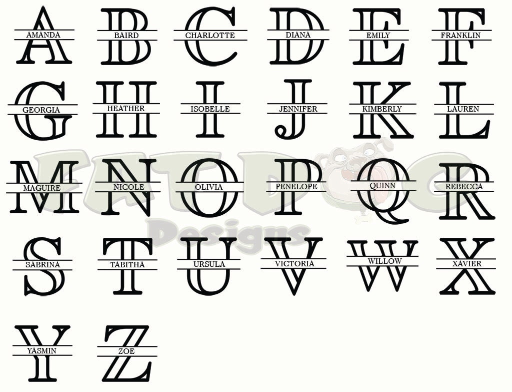 Monogram Letter With Name Custom Vinyl Decal Mailbox Decal | Etsy