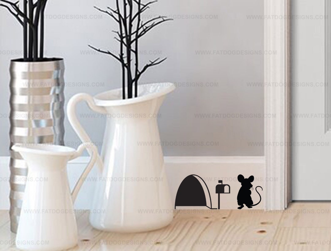 Mouse Hole With Mouse and Mailbox Custom Vinyl Decals - Mouse House ...