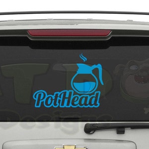 Pothead With Carafe Coffee Lover Removable Car, Wall, Locker, Tablet or ...