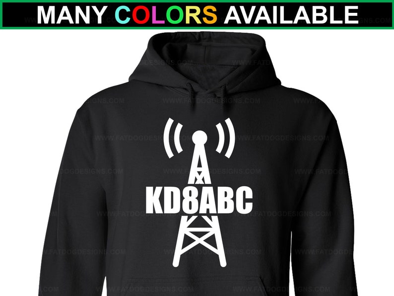 Ham Radio Amateur Radio Custom Call Sign Hoodie (S - 5XL) Sweatshirt ...