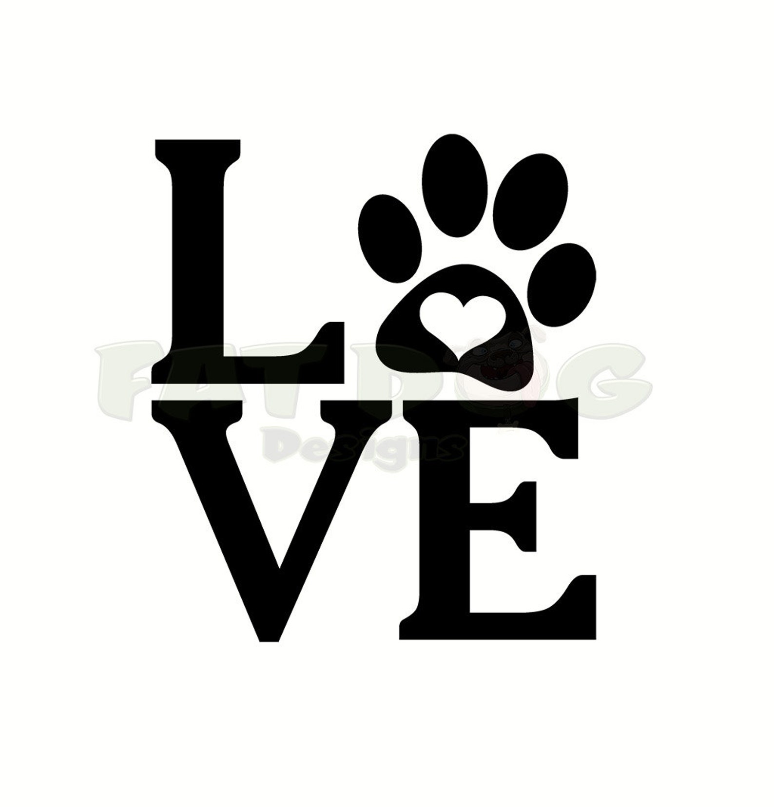 LOVE Paw Print Custom Removable Vinyl Decal for Car Decal - Etsy