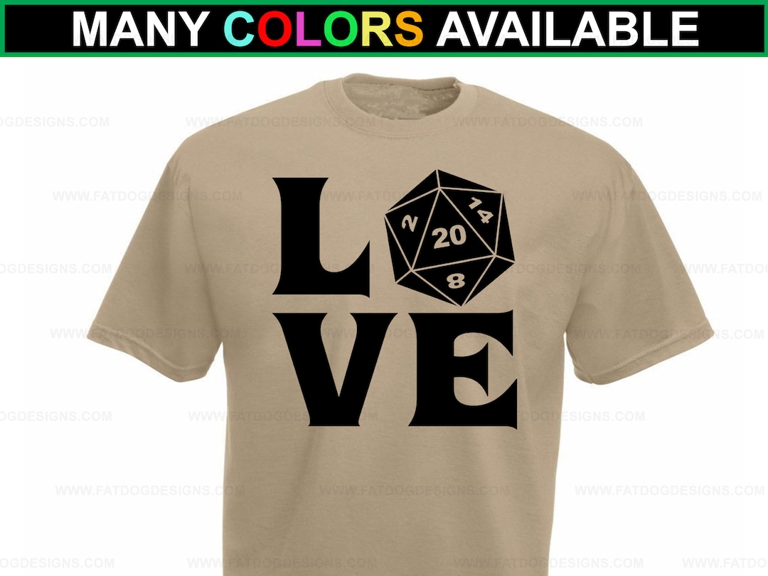 DnD Love D20 Custom T-Shirt S-6XL Gamer Geschenk, D & D Tee, RPG TShirt ...