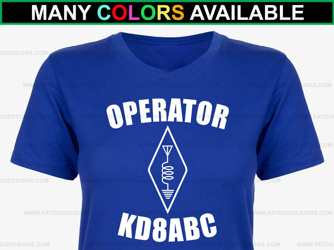 Ham Radio Custom Call Sign Operator Antenna Custom Ladies Fitted Tee ...