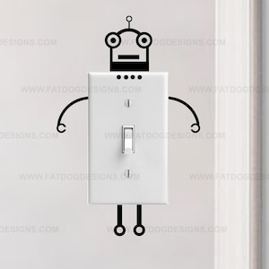 Robot Light Switch and Electric Outlet Vinyl Decal - Outlet Decal ...