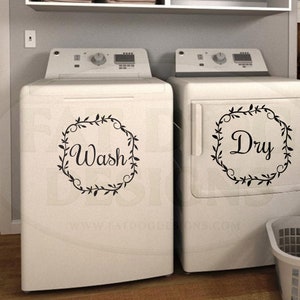 Washer and Dryer Decal Set Custom Vinyl Decals - Washing Machine Decal ...