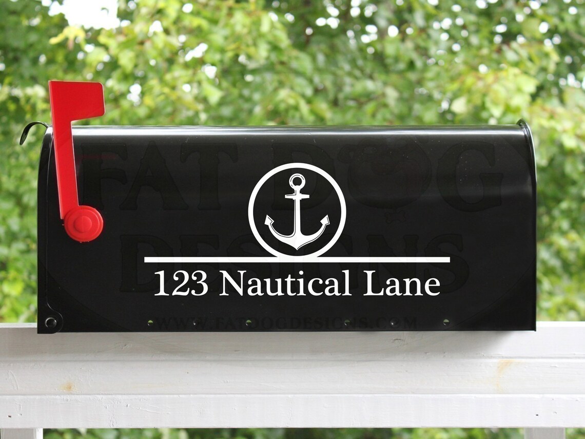 Anchor Nautical Mailbox Address Custom Vinyl Decal Street - Etsy