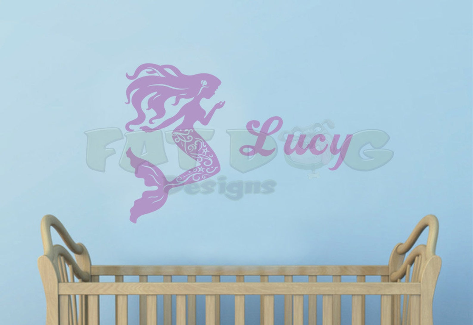 Mermaid Personalized Name Custom Vinyl Decal - Mermaid Decor, Kid Name ...