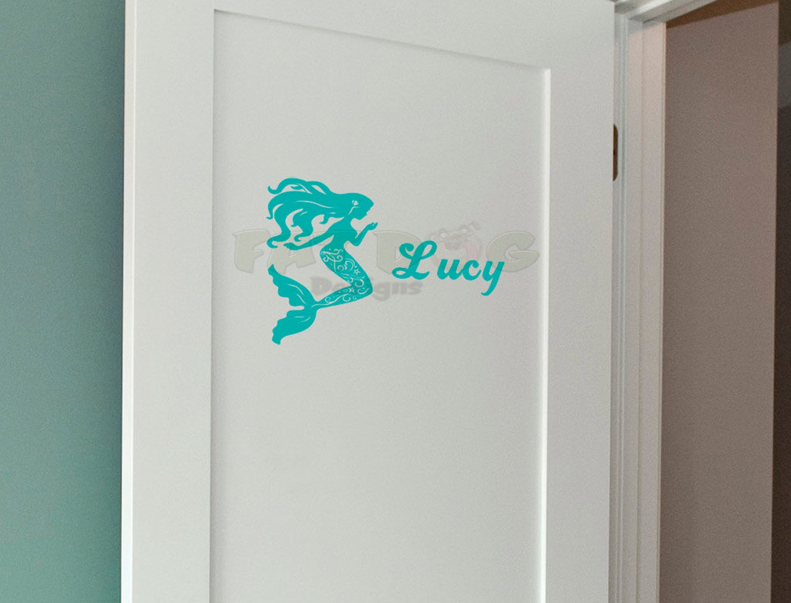 Mermaid Personalized Name Custom Vinyl Decal Mermaid Decor - Etsy