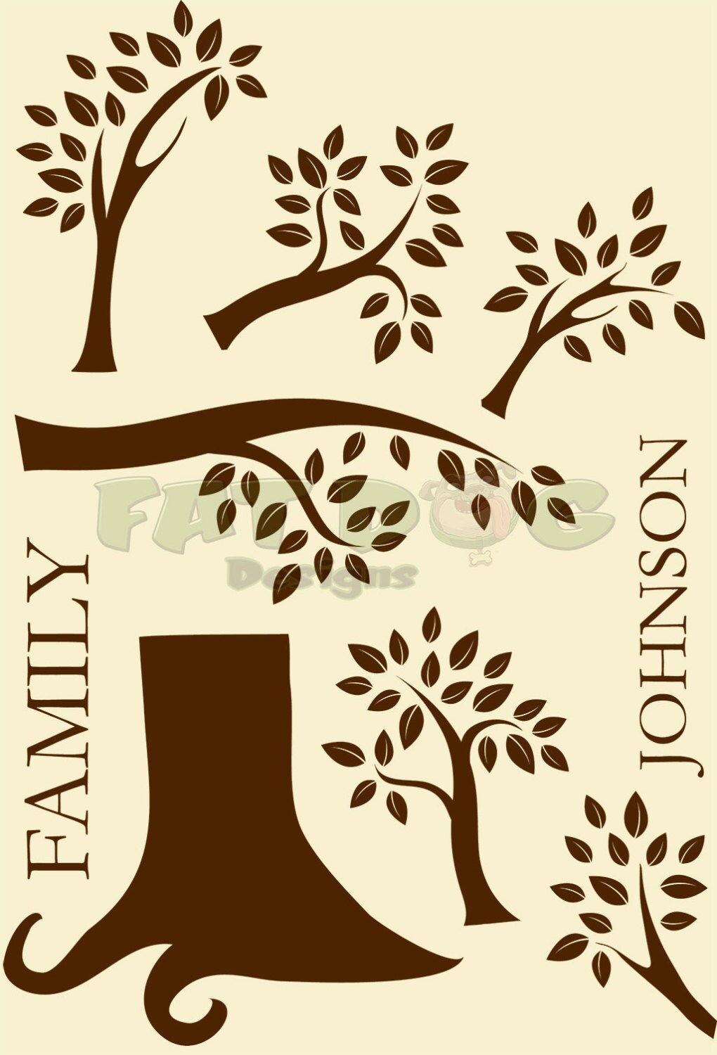 Single-colored Family Tree Photo Gallery Display W/ Custom - Etsy