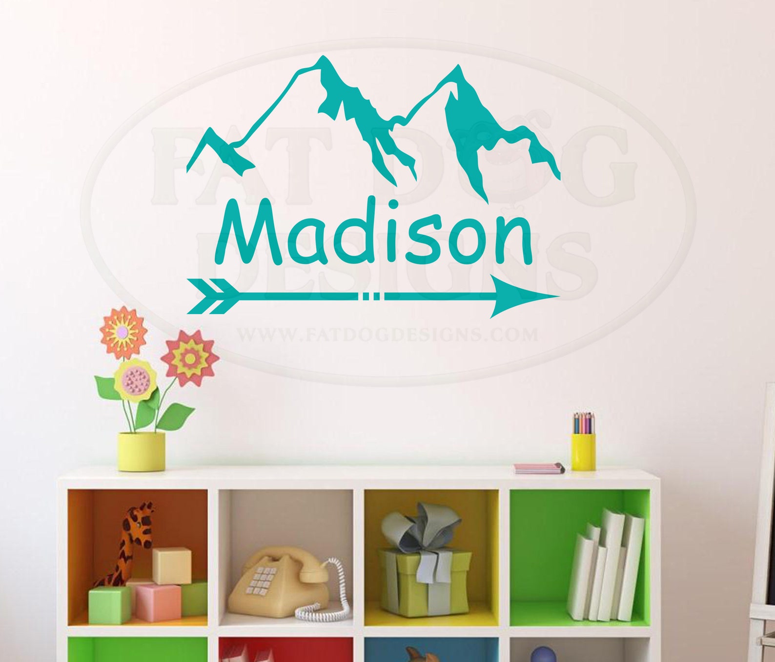 Mountains With Name Custom Vinyl Decal Name Sign Unisex - Etsy