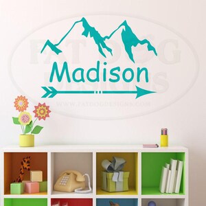 Mountains With Name Custom Vinyl Decal Name Sign Unisex - Etsy