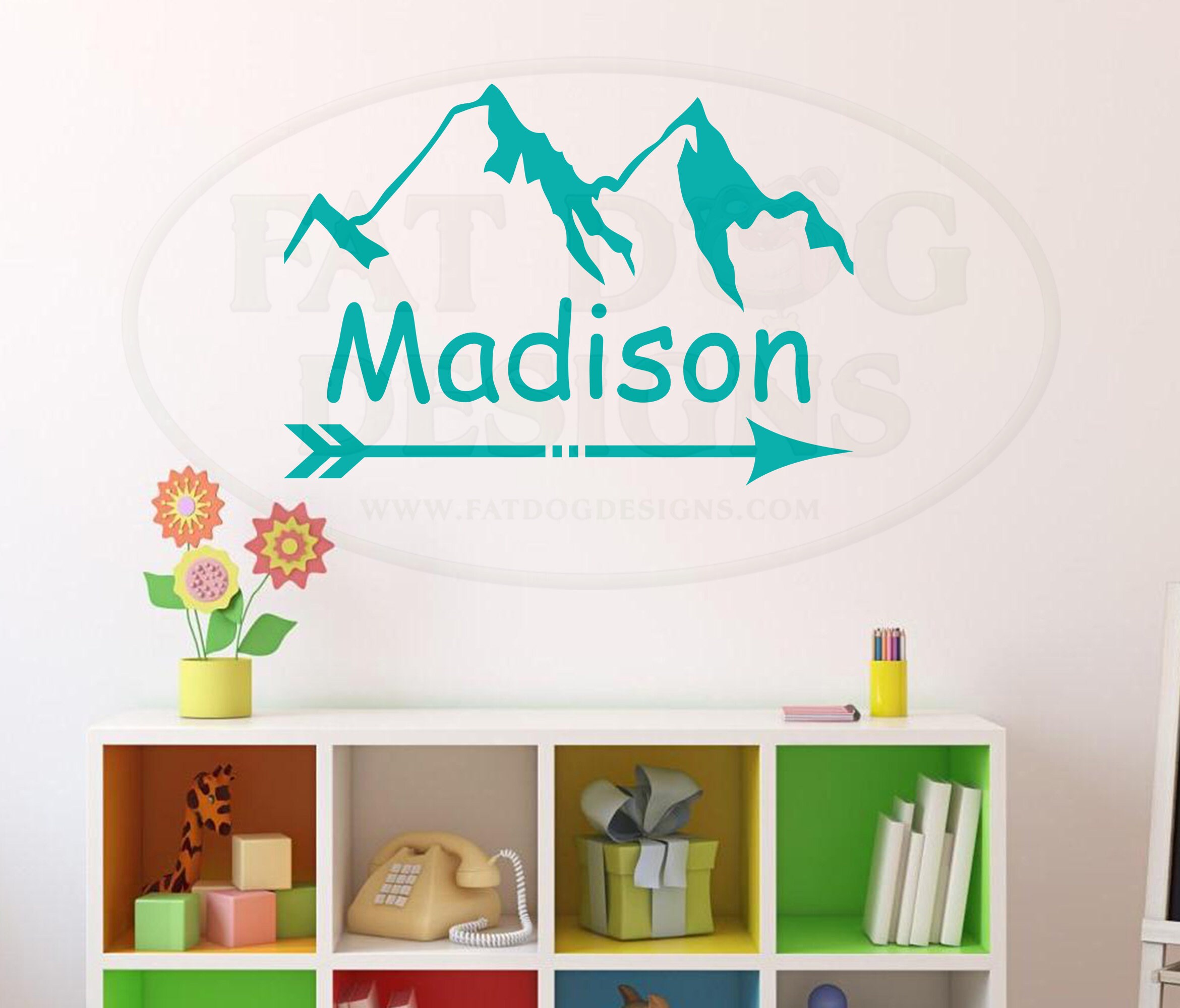 Mountains With Name Custom Vinyl Decal Name Sign Unisex - Etsy