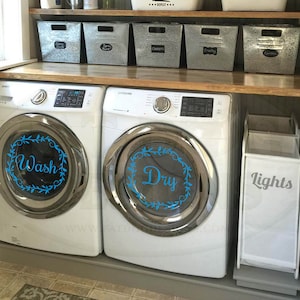 Washer and Dryer Decal Set Custom Vinyl Decals - Washing Machine Decal ...